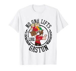 disney beauty and the beast no one lifts like gaston badge t-shirt