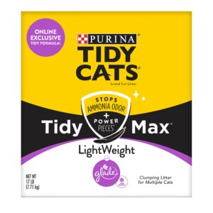 purina tidy cats clumping, lightweight, multi cat litter, tidy max glade clean blossoms formula - 17 lb. box