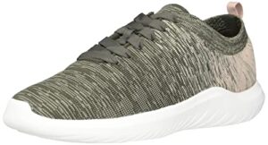 clarks women's nova glint sneaker, dark olive synthetic, 9