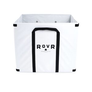 rovr 45 standard white landr bin - stylish wagon bin with nylon carrying straps - upgrade your rovr rollr 45 wheeled cooler with the ultimate storage bin