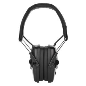 tosuny electronic shooting earmuff, 22db noise reduction sport sound amplification ear defender, foldable ear protection hunting earmuff with microphone, ideal for shooters, hunters(black)