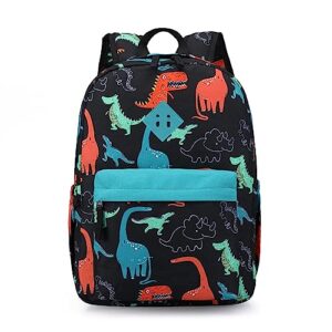 nice choice preschool backpack kindergarten little kid toddler school backpacks for boys and girls with chest strap(15inch, black dinosaur)