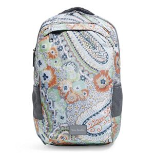 vera bradley women's recycled lighten up reactive grand backpack, citrus paisley, one size