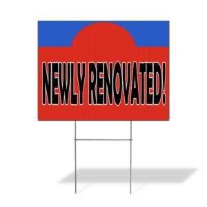 plastic weatherproof yard sign newly renovated red blue apartment brown apartment for rent for sale sign multiple quantities available 24inx18in two sides print set of 2