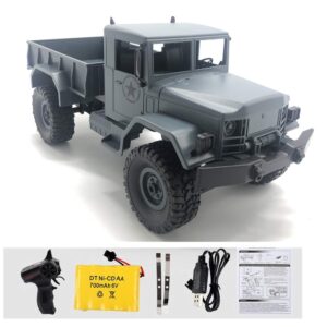 gray 1/16 2.4g 4wd off-road rc military truck rock crawler army car (model m35-a2)