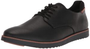 dr. scholl's men's sync plain toe dress casual oxford, black/black smooth, 10 us