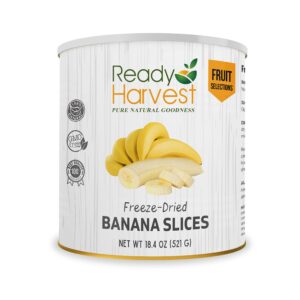 ready harvest freeze dried bananas freeze dried fruit freeze dried food gluten free snacks, fruit snacks, canned food, bug out bag, camping essentials, veggie snacks #10 can, 25-year shelf life 521g