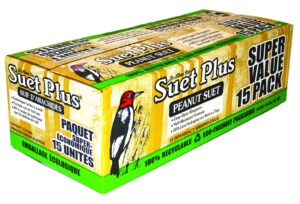 st. albans bay suet plus bird suet variety packs | 11 oz. bird suet cakes | (peanut, 15 pack)