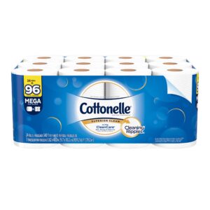 cottonelle ultra cleancare toilet paper, strong bath tissue, 24 mega rolls , 24 rolls