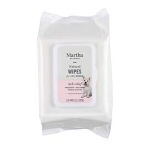 martha stewart for pets itch relief grooming wipes for dogs | hypoallergenic dog wipes, 100 count | relieving anti itch dog grooming wipes for all dogs