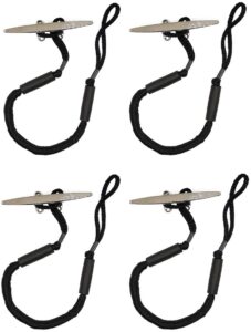 bungee dock lines - boat accessories - 4 feet bungee shock cords bungee docking rope mooring rope for boat,pwc,jet ski,pontoon,kayak,canoe,power boat,watercraft (4 packs)