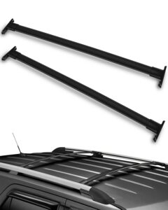 cciyu roof rack cross bar fit for ford explorer sport utility 4-door 2011 2012 2013 2014 2015 aluminum 150lbs car top luggage cargo carrier bike rack rails, black/2pcs