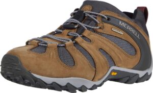 merrell men's cham 8 stretch wp hiking shoe, butternut, 9.5