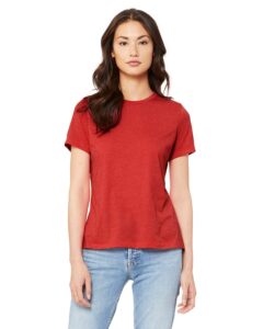 bella + canvas ladies' relaxed jersey short-sleeve t-shirt m heather red