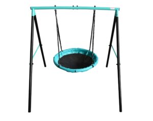 ufo a-frame metal swing set for 1 or 2 children, kids & toddlers