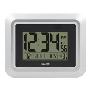 la crosse technology 513-1918s-int atomic digital wall clock with outdoor temperature