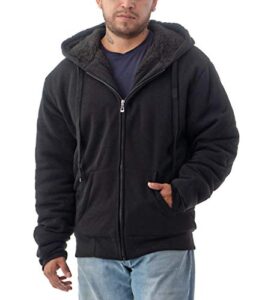 jvini men's ultra soft sherpa lined hoodie - full zip-up fleece sweatshirts 2x-large black