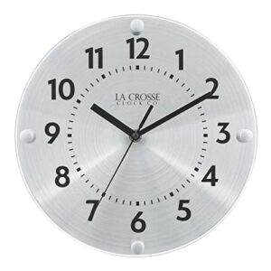 la crosse technology 10-inch orion metal wall clock with silent movement - 404-3725