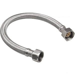 ez-fluid 18-inch braided flexible stainless steel water heater connector for female iron water pipes fitting, 3/4-inch fip x 3/4-inch fip