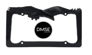 dmse american eagle eagles bird universal metal license plate frame cool decorative design for any vehicle (black)