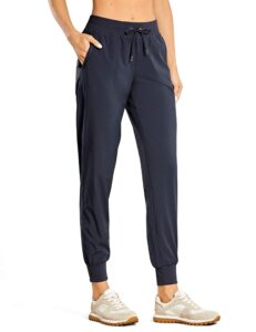 crz yoga women's lightweight workout joggers 27.5" - travel casual outdoor running athletic track hiking pants with pockets navy xx-small