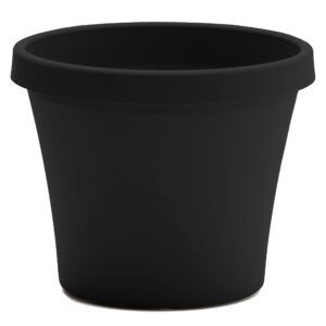 bloem terra pot planter: 24" - black - durable resin pot, for indoor and outdoor use, gardening, 16 gallon capacity, saucer sold separately