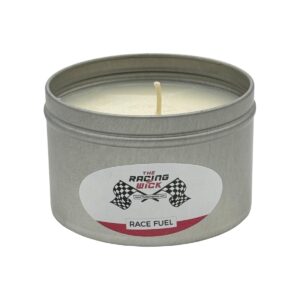 race fuel scented candle - the racing wick - 8oz tin can