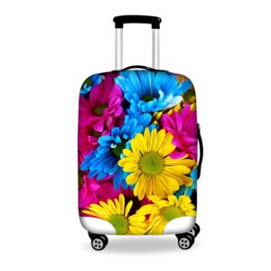 dremagia colorful sunflower travel luggage cover spandex elastic suitcase protector for 22-25 inch luggage