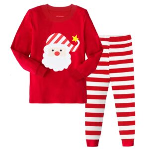 tphon girls christmas pajamas toddler boy kids holiday pajamas set santa pjs winter sleepwear children clothes(red,2t)