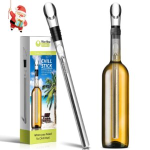 wine chiller - wine cooler stick, 3 in 1 stainless steel wine bottle chiller with aerator and pourer, the best holiday gifts.