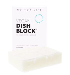 no tox life dish block - free of dyes and fragrance - zero waste dish soap