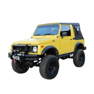 king 4wd premium replacement soft top - black diamond material with 31% tinted windows - suitable for suzuki samurai 1986-1994 - requires factory original soft top hardware