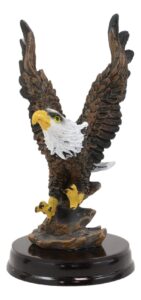 ebros american pride swooping bald eagle with spread out wings by rocky cliff statue on black trophy base 5.25" tall usa patriotic national emblem independence day american home decor figurine