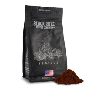 black rifle coffee company vanilla, medium roast ground coffee, 12 oz bag