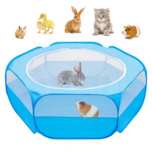 amakunft small animal pop-up playpen with mesh cover, 47'' x 23.6'' x 15'' chicken brooder box, play pen indoor outdoor for guinea pigs, bunny, rabbits, ferrets, chinchillas, kittens