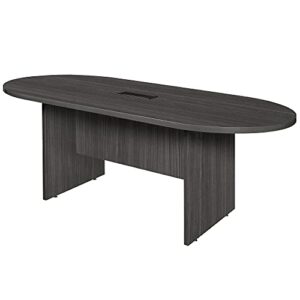 regency legacy racetrack conference table with tabletop power & data port, 71", ash grey