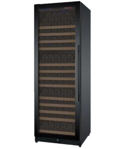 allavino 24" wide flexcount ii tru-vino 177 bottle single zone black left hinge wine refrigerator