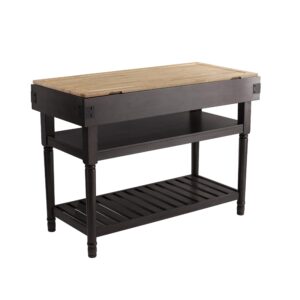 sei furniture waysmere kitchen island, smoked ash, natural