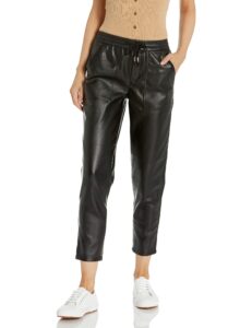 [blanknyc] womens [blanknyc] vegan leather drawstring jogger pants, no guidance, 30 us