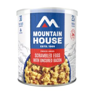 mountain house scrambled eggs with uncured bacon #10 can | freeze dried survival & emergency food | gluten-free | 9 servings