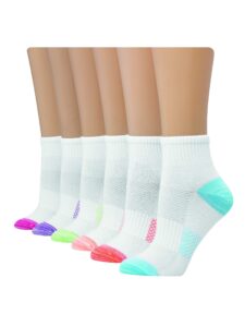 hanes womens hanes women's (pack of 6 pair) lightweight breathable ventilation ankle fashion liner socks, white assorted, 5 9 us