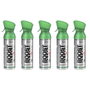 boost oxygen medium natural 5l canister | respiratory support for aerobic recovery, altitude, performance & health (5 pack)