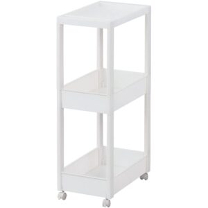 tenma fabier w-002w skipita wagon, 3 tiers, wide, white, width 10.6 x depth 17.7 x height 33.5 inches (27 x 45 x 85 cm)