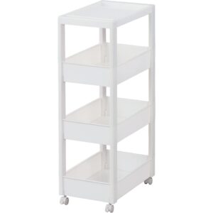 tenma w-030w kitchen storage fabier skipita wagon, wide 4 tiers, white, width 10.6 x depth 17.7 x height 33.5 inches (27 x 45 x 85 cm)