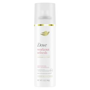 dove advanced dry shampoo workout refresh & revive post workout hair without water lasting fragrance for 2 days 5 oz