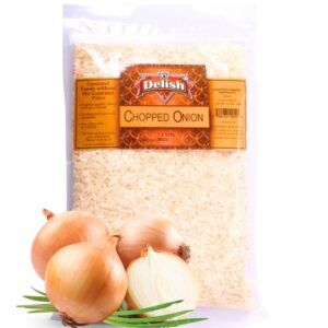 gourmet dried chopped onion by it’s delish, 2 lbs bulk - premium, no preservatives, all natural dehydrated onions flakes, certified kosher