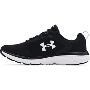 under armour mens charged assert 9 running shoe, black/white, 10.5 us