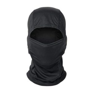 hamlen headwear balaclava face mask uv protection for men women ski sun hood tactical cycling sports masks (black)