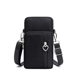 women small crossbody bag cell phone purse wallet wristband armband for iphone 14, 14 pro 13 12 pro, iphone xr 11 pro max, samsung galaxy s23 s22 plus s21 fe s10 s20 z fold4 flip4, pixel 7 6a, black-s