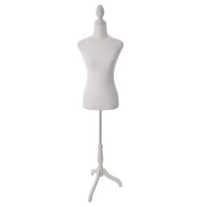 female mannequin torso dress form manikin body sewing mannequins w/ wooden tripod base stand 58"-67" adjustable height